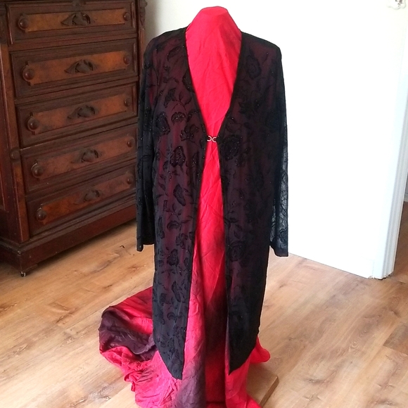 Dare to Dress | Jackets & Coats | Vintage Black Rose Duster Vampire ...